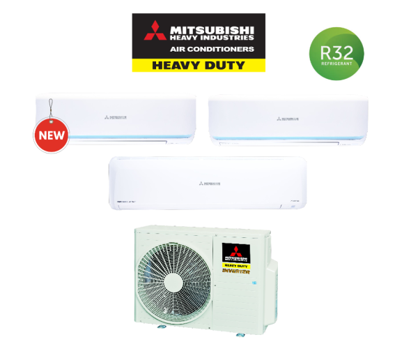 MITSUBISHI HEAVY 5 TICK NEW R32 SYSTEM 3 SCM40YS-W/ SRK10YYS X2 ...